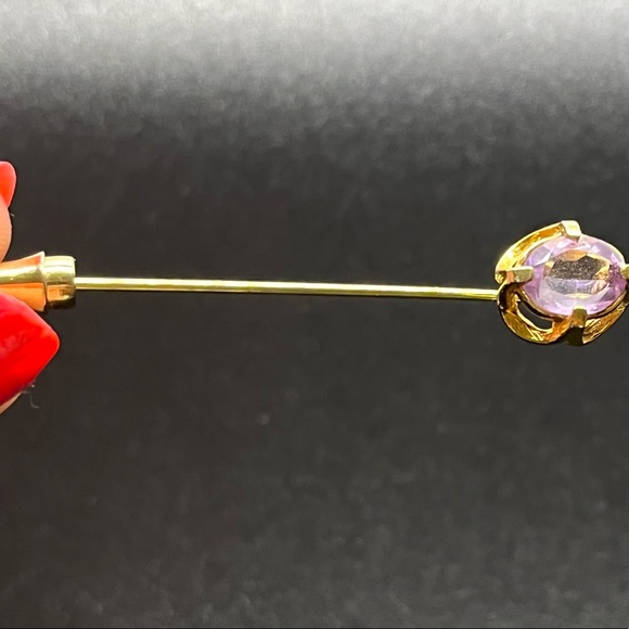 Jewelry | Vintage Amethyst Stick Pin In Gold Tone | Poshmark